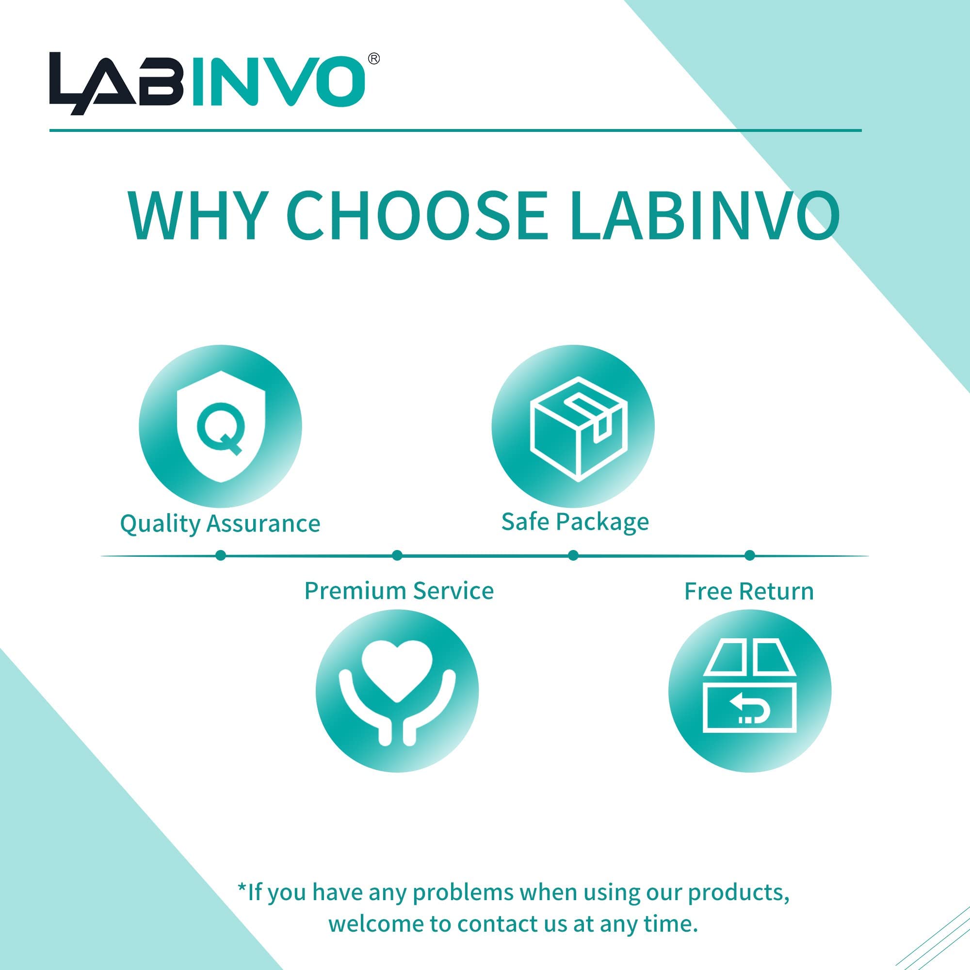 LABINVO 50ml Centrifuge Tube, Blue Screw Cap, Printed Graduation, E.O. Sterile Conical Tubes, 30x115mm, Pack of 50, IN-CT50EO