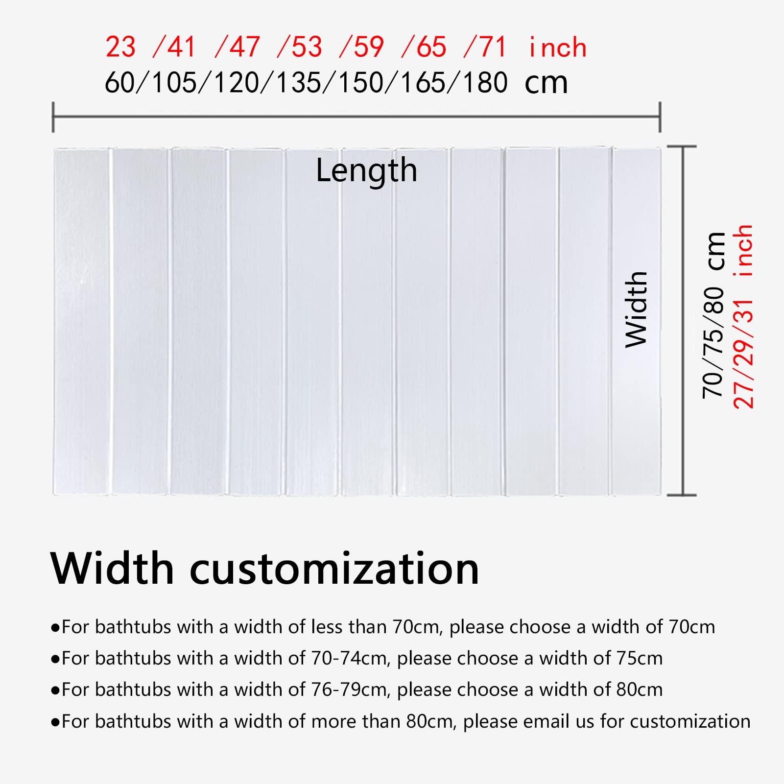1.2cm Foldable Bathtub Tray Bathtub Cover, Dustproof Board Bathtub Insulation Cover, Waterproof Bathtub Shutter Bath Lid for Home Spa Bath Tray (Color : White, Size : 80x150x1.2cm)