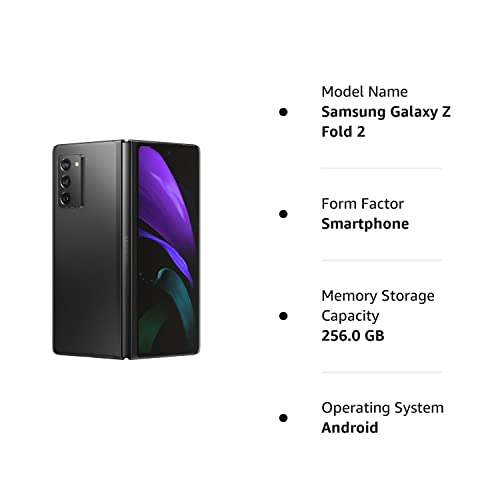 Samsung Electronics Galaxy Z Fold 2 5G | Factory Unlocked Android Cell Phone | 256GB Storage | US Version Smartphone Tablet | 2-in-1 Refined Design, Flex Mode | Mystic Black (SM-F916UZKAXAA) (Renewed)