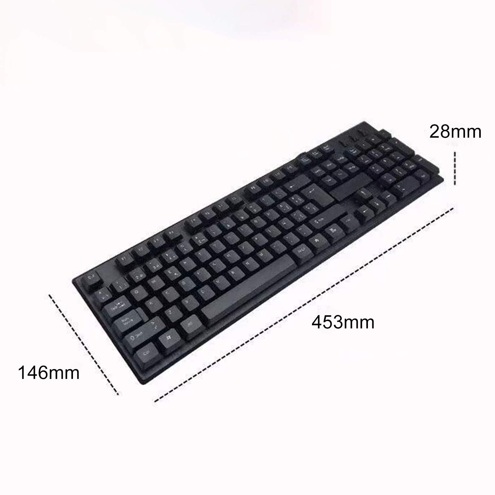 HEVIRGO 108Keys, Universal Keyboard,Wired Gaming Keyboard,Wired Keyboard, Multiple Languages Ergonomic USB Wired Keyboard for PC Laptop - Black A,Computer