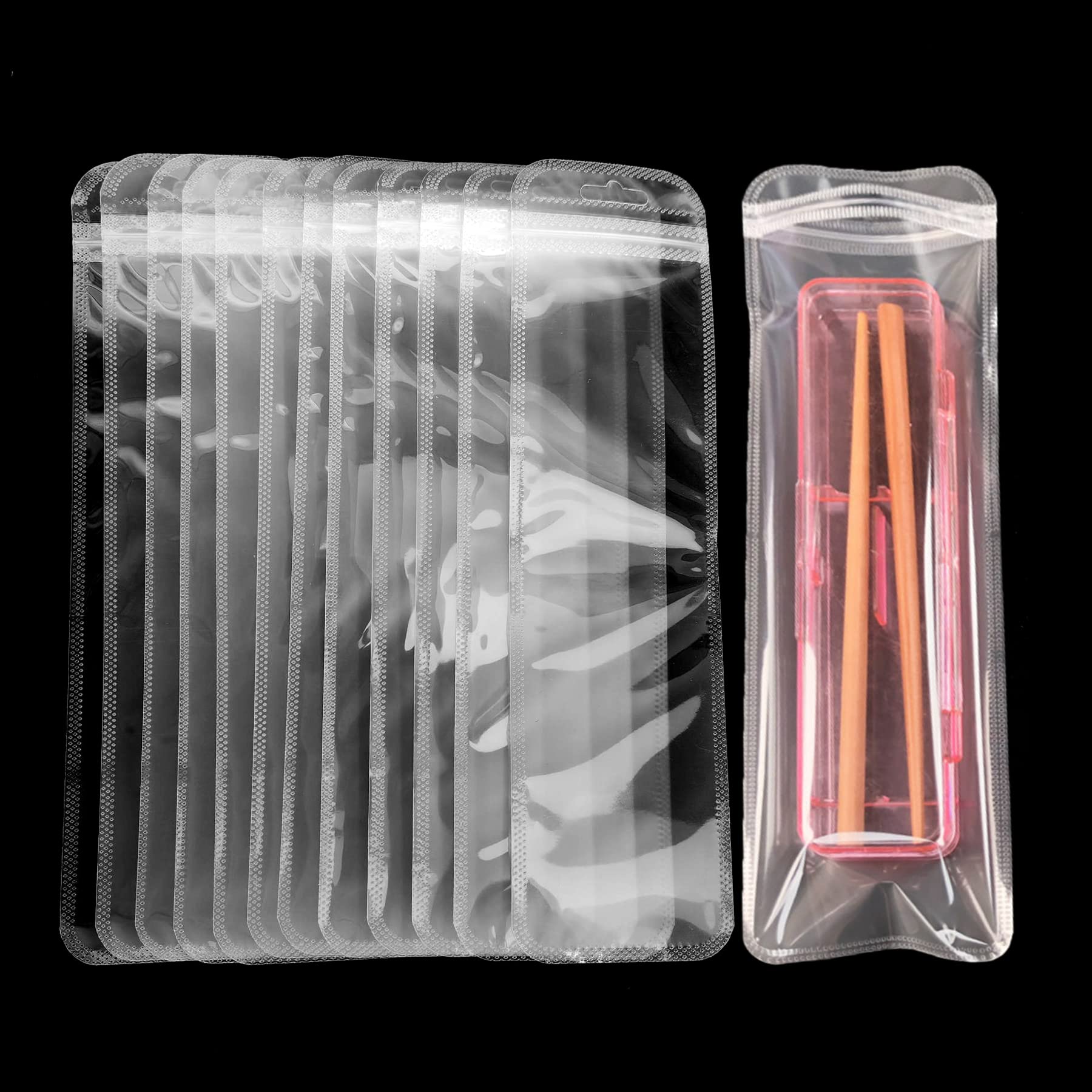 100 PCS Resealable Holographic Bags, Holographic Rose ziplock Packaging Storage Bag for Jewelry, Lip Gloss, sticker, lash, Candy, Snack, 2.56x9.44" (Rainbow)