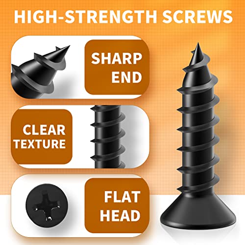 18PCS L Bracket Small Shelf Bracket, Heavy Duty L Brackets for Shelves, Premium Corner Bracket Angle Bracket, Black Metal Corner Brace for Wood Furniture Cabinet +108 Screws (1.5x1.1x1.1 inch)