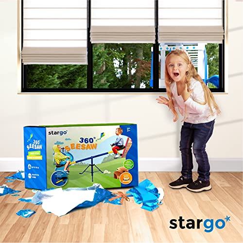 360 Swivel Spinning Seesaw for Kids, Teeter Totter with Adjustable Frame 46-70β, Indoor or Outdoor Playground Equipment