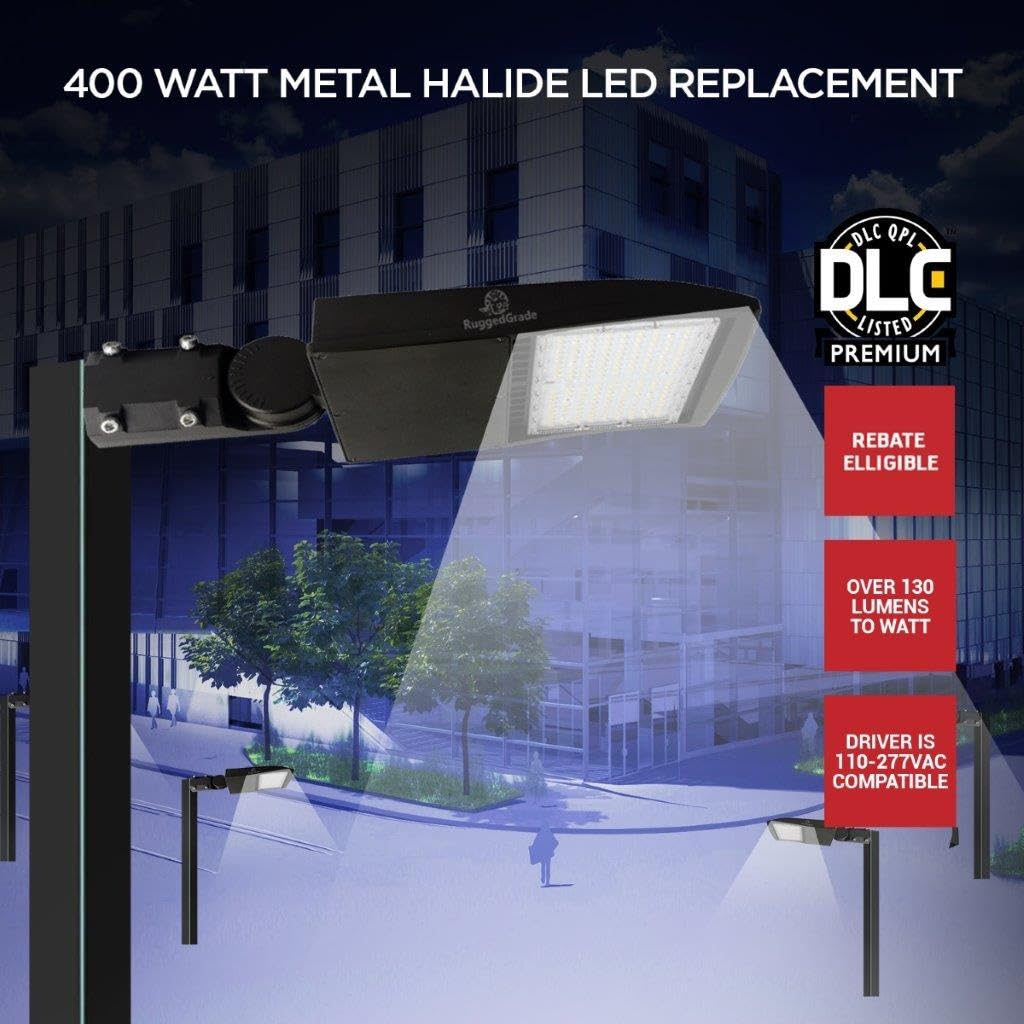 30,000 Lumen - 170lm to Watt - 185 Watt LED NextGen XT II Series Parking Lot Lights - 5000K - Slip Fit Mount - with photocell - 10kv Surge