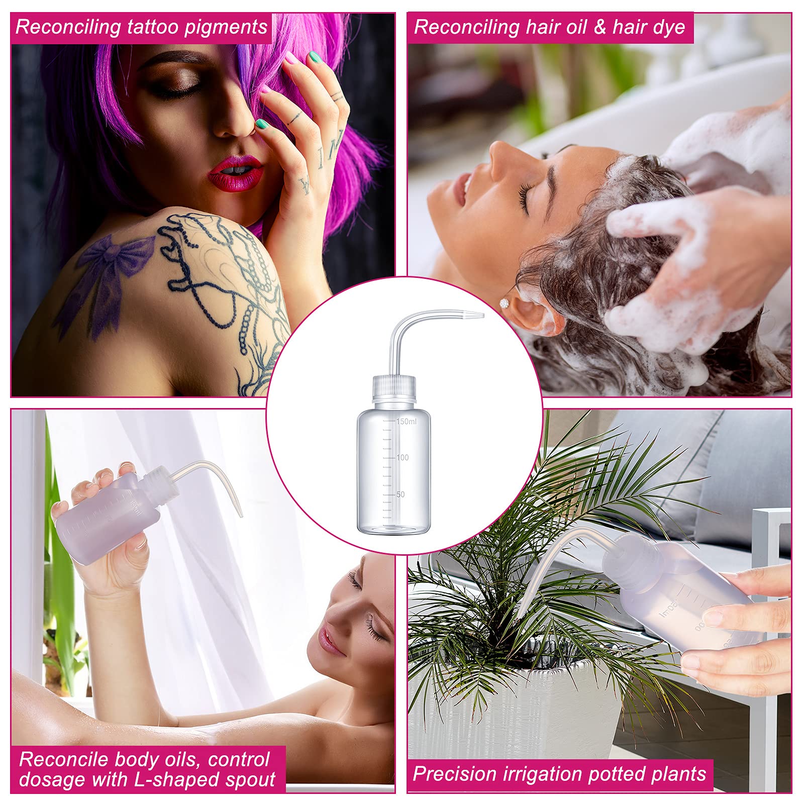 3 Pieces USB Mini Portable Fans Rechargeable Electric Handheld Air Conditioning Lash Shampoo Brushes Nose Blackhead Facial Cleaning Brush Plastic Wash Bottle (Pink)