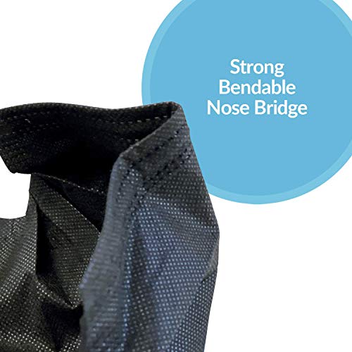 100 ASTM Level 1 Earloop Black 3-Ply Face Masks (2 Boxes of 50) by PlastCare USA
