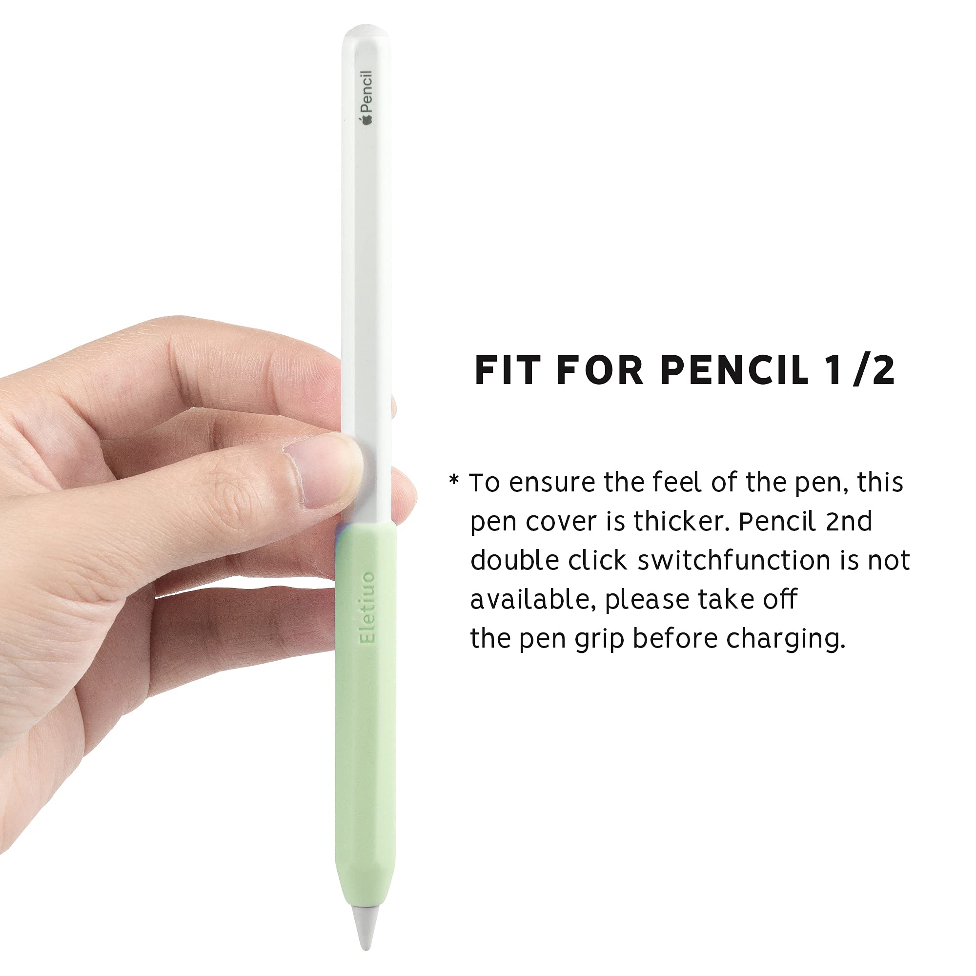 3 Sizes Silicone Grip Holder Protective Skin Sleeve Cover Case Accessories,Compatible with Apple Pencil 1st / 2nd Gen, for iPad Pro 9.7"/10.5"/11" /12.9",Mint Green (S, M, L)