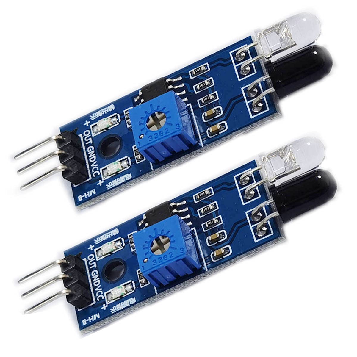 Kiro&Seeu 2pcs IR Infrared Obstacle Avoidance Sensor IR Transmitting and Receiving Tube Photoelectric Switch 3-pin Compatible with Ar-duino Smart Car Robot