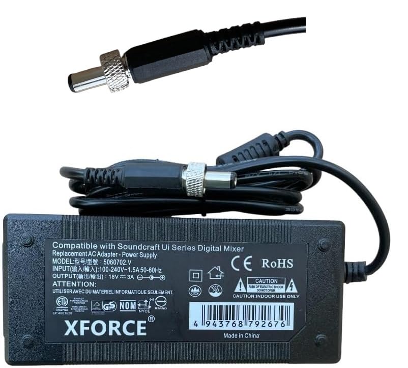 AC Adapter Compatible with Soundcraft Ui12 Digital Mixer