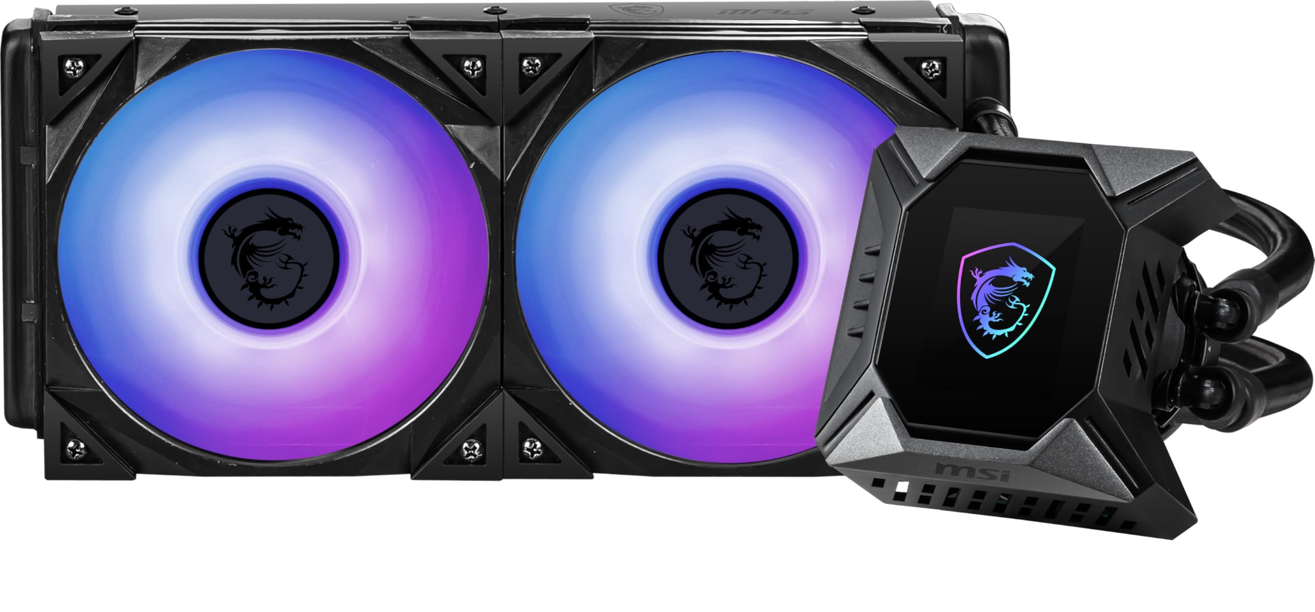 MSI MPG CORELIQUID K240 V2 AIO CPU Liquid Cooler - LCD Pump with 60mm Fan, 2 x 120mm ARGB Fans, Evaporation-Proof Tubing, GI Cooling & Mystic Light Software Support - AMD & Intel Socket Compatible