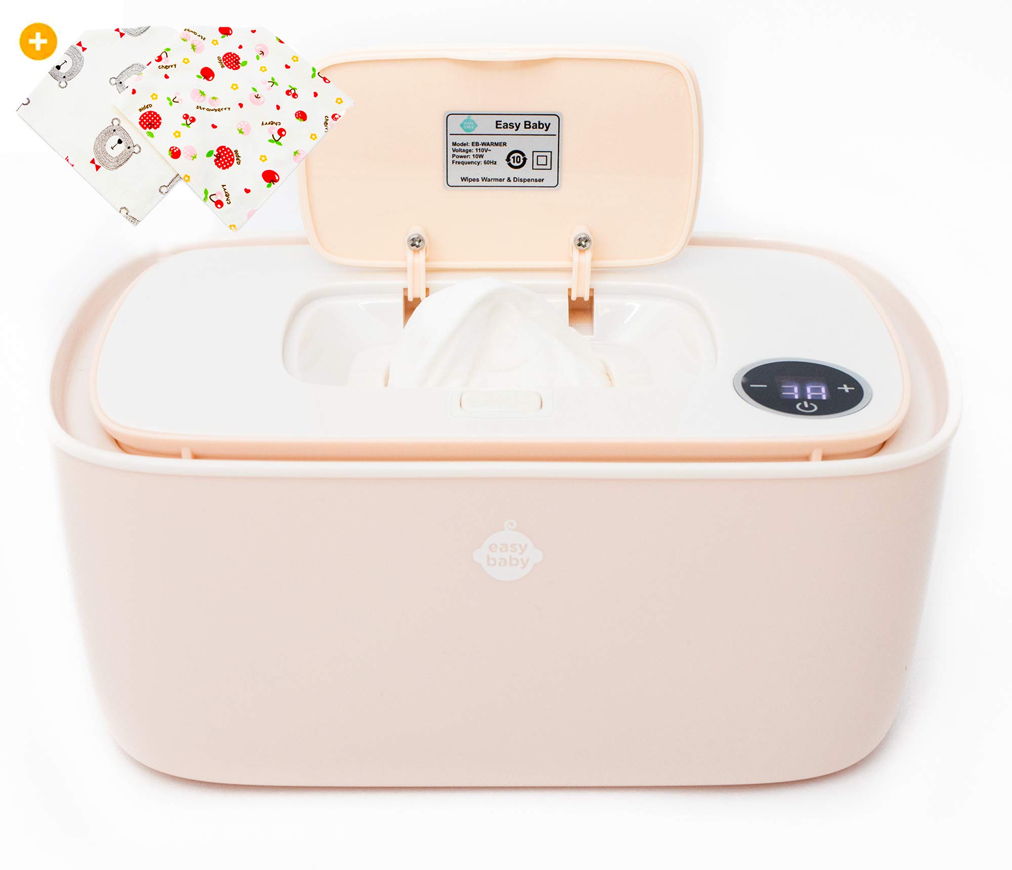 EZ Baby Trendy Wipes Warmer Dispenser Holder - Portable, Plugin, Comfortable Diaper Changing Experience - Infant, Newborn, Baby- (Pink)