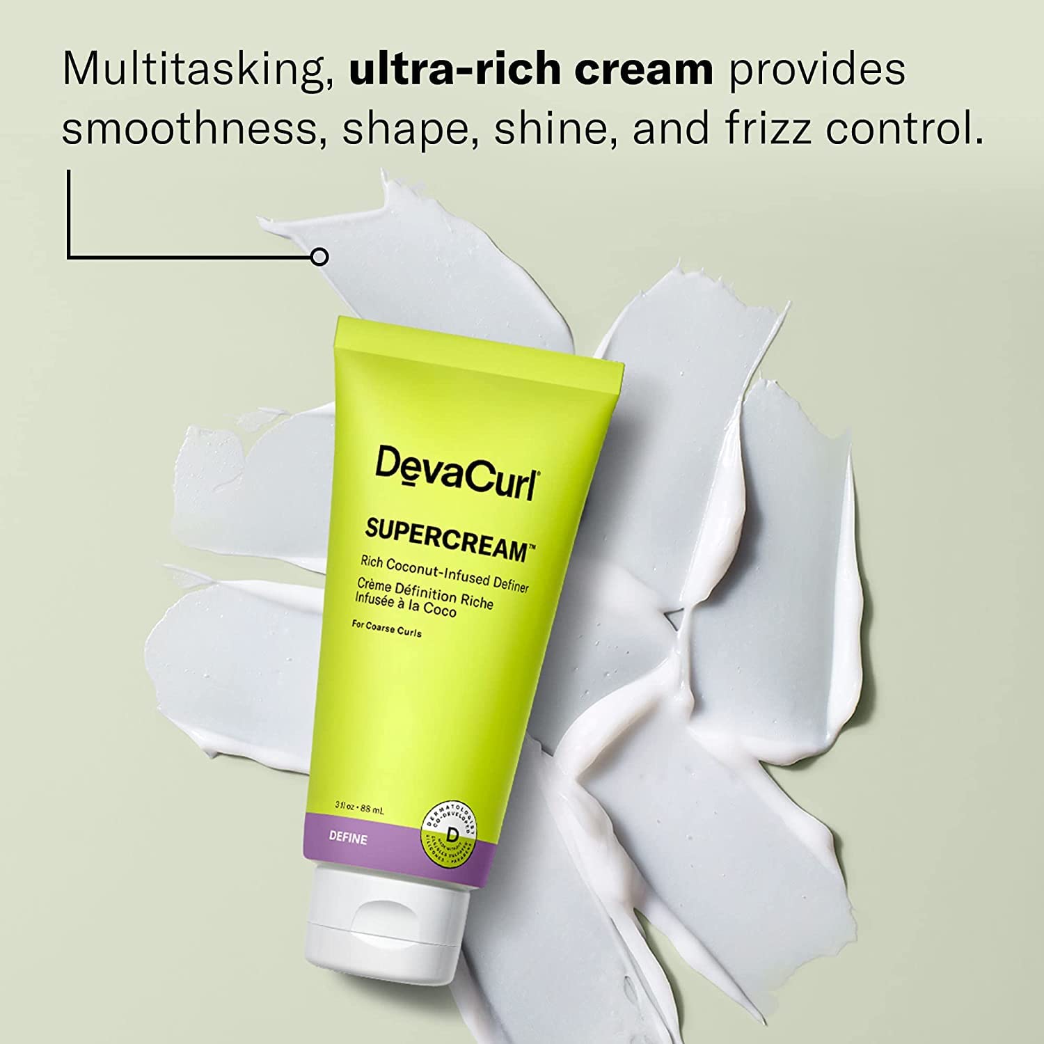 DevaCurl SuperCream Rich Coconut-Infused Definer, 3 fl. Oz
