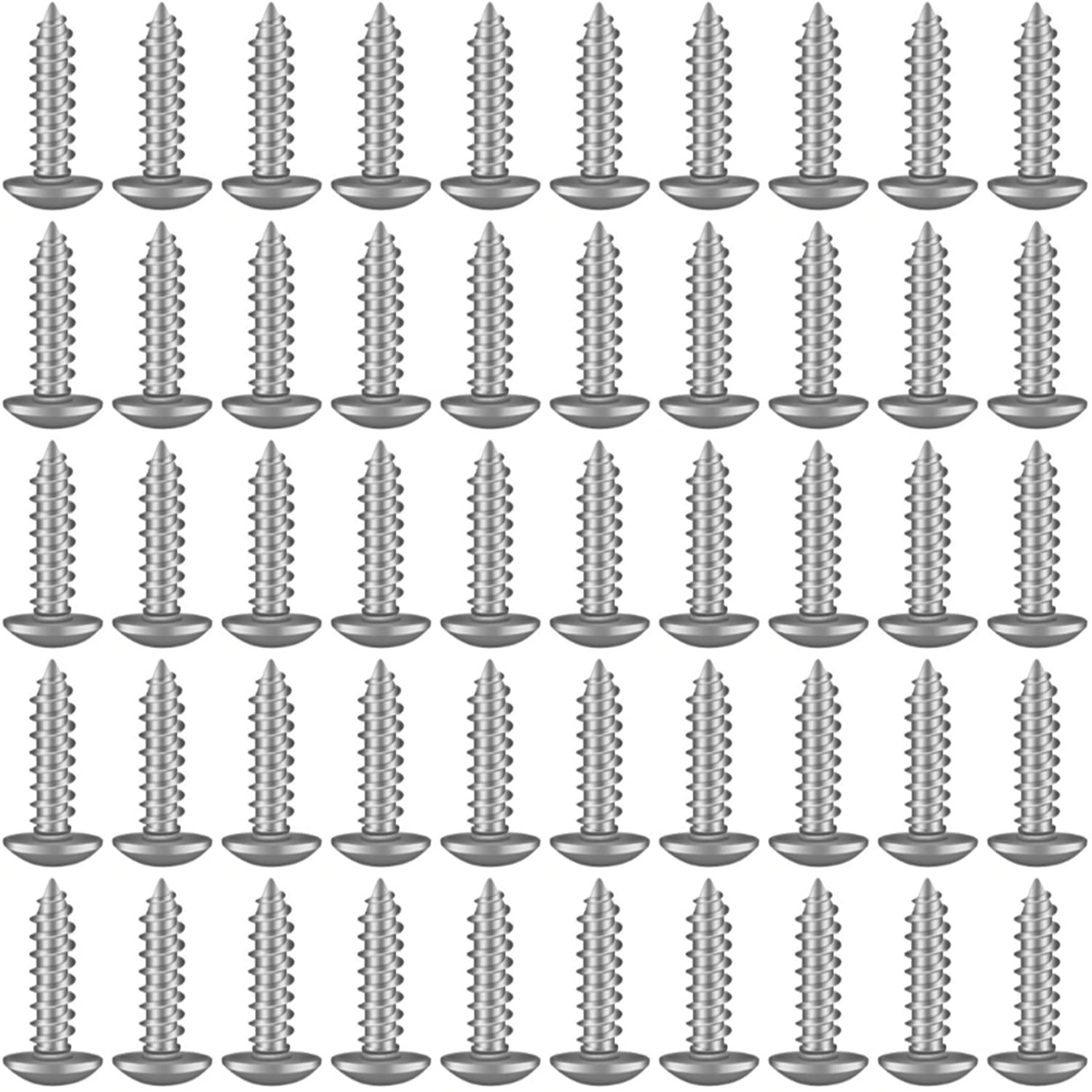 100pcs #6 x 5/8 Wood Screws Truss Head Phillips 304 Stainless Steel Self Tapping Screws