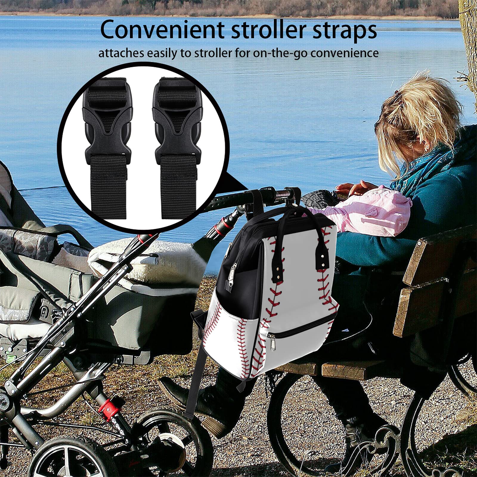 Diaper Bag Baseball Backpack, Large Capacity Baby Bag Maternity Backpack Nappy Bags, Multifunction Waterproof Diaper Bags Casual Travel Daypack for Mom Dad