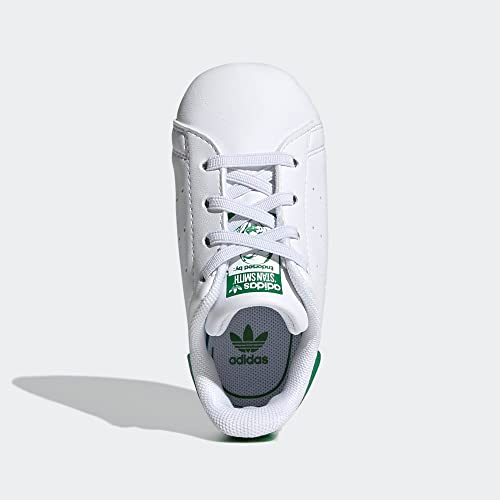 adidas Originals unisex baby Stan Smith Crib Sneaker, White/White/White, 3 Infant US