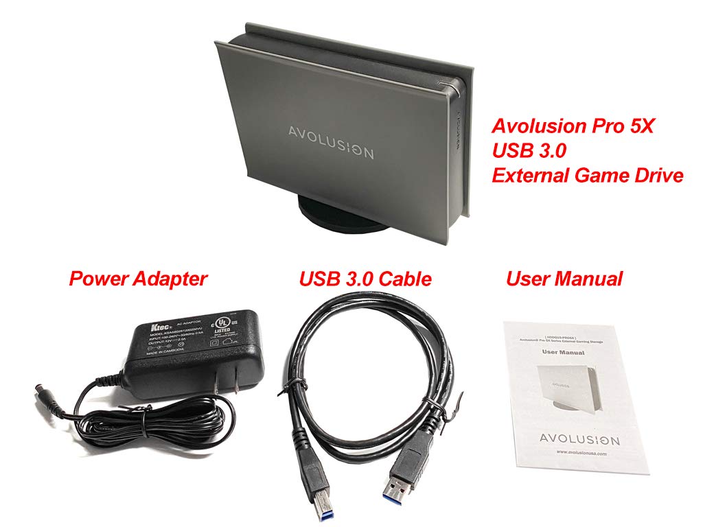 Avolusion PRO-5X Series 2TB USB 3.0 External Gaming Hard Drive (Grey) Compatible with Xbox Series X, S Game Console - 2 Year Warranty (Renewed)