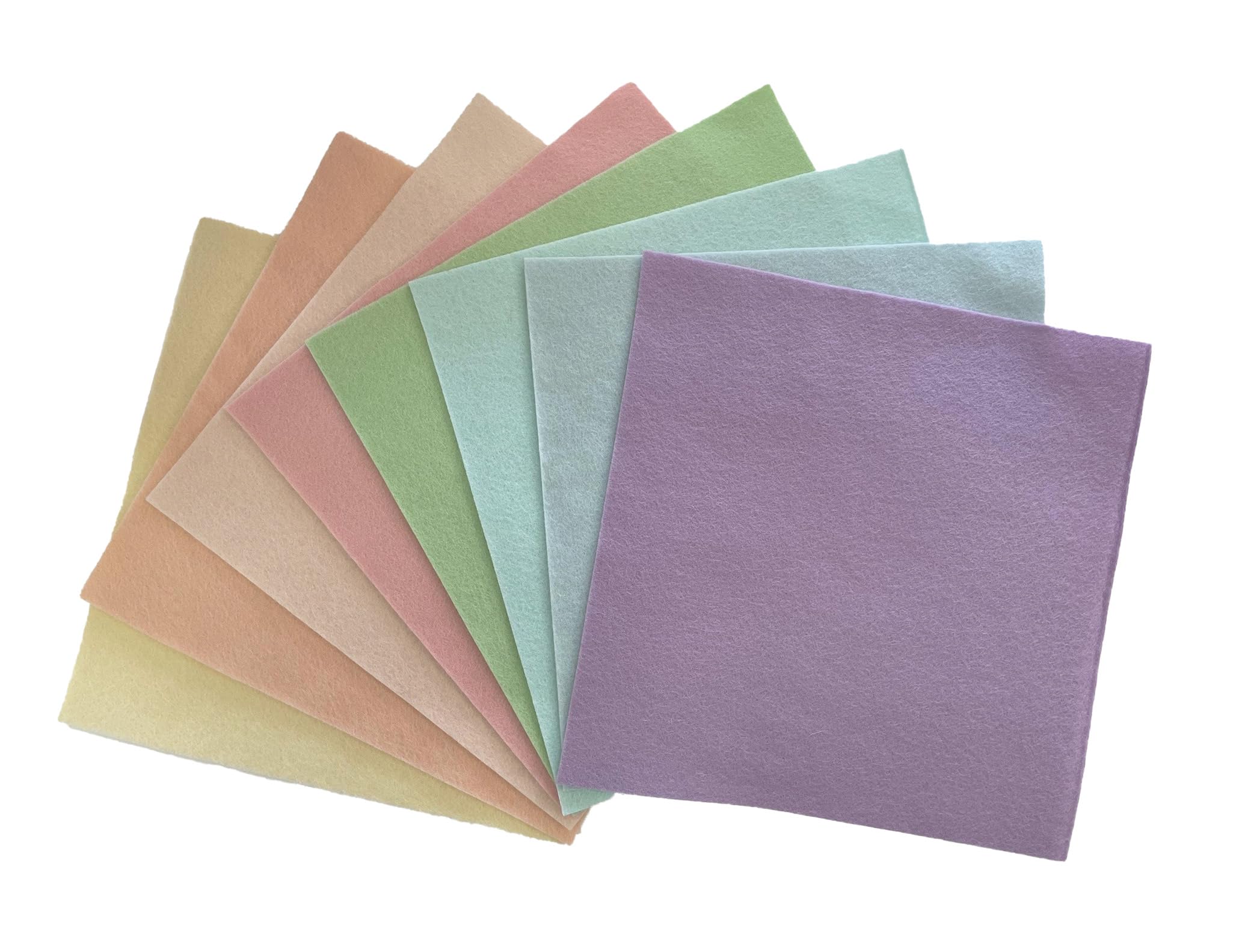 100% Wool Craft Felt Color Assortments: 8 Pastel Colors