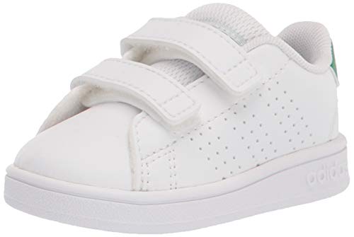 adidas unisex-child Advantage, White/Green/Grey, 6 US medium