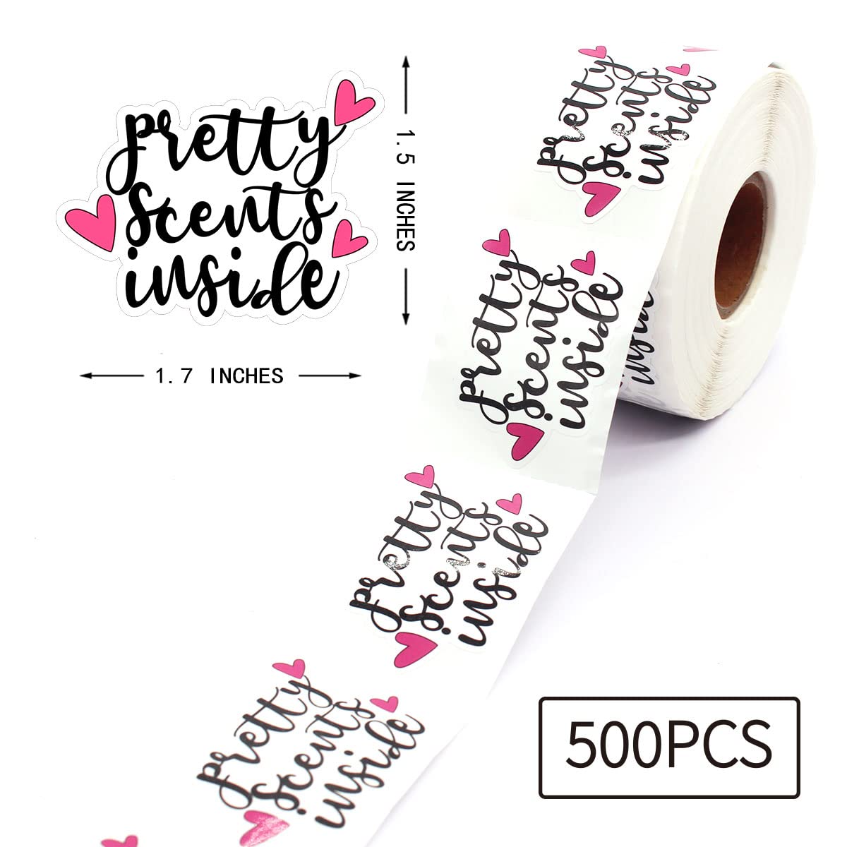 Littlefa 1.5” Pretty Scents Inside Stickers,Thank You Stickers,Bakeries Stickers,Handmade Stickers,Small Business Stickers, Envelopes Stickers, Gift Bags Packaging 500 PCS