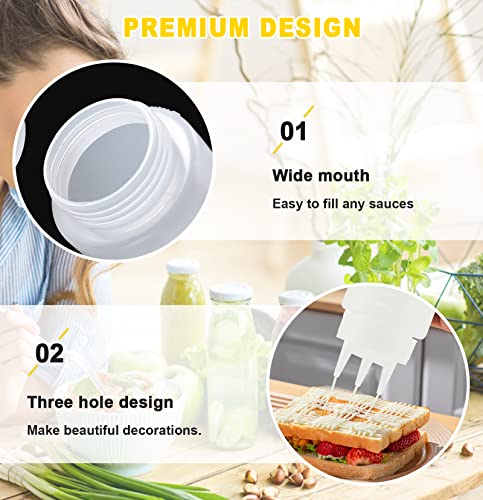 4Pack 23oz Plastic Squeeze Squirt Condiment Bottles Sauce Squeeze Bottles for Electric Sauce Warmer