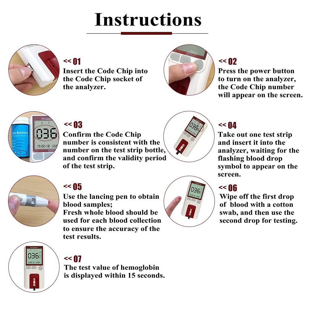 100pcs Hemoglobin Test Strips for AS-XH-01 Hemoglobin Analyzer