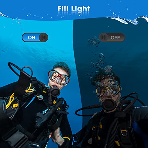 4K Waterproof Camera Underwater Camera 64GB Card Included in the Adapter Dual Screens Selfie 48MP 16X Digital Zoom Digital Camera Fill Light 11FT Underwater Camera for Snorkeling Kids with 2 Batteries