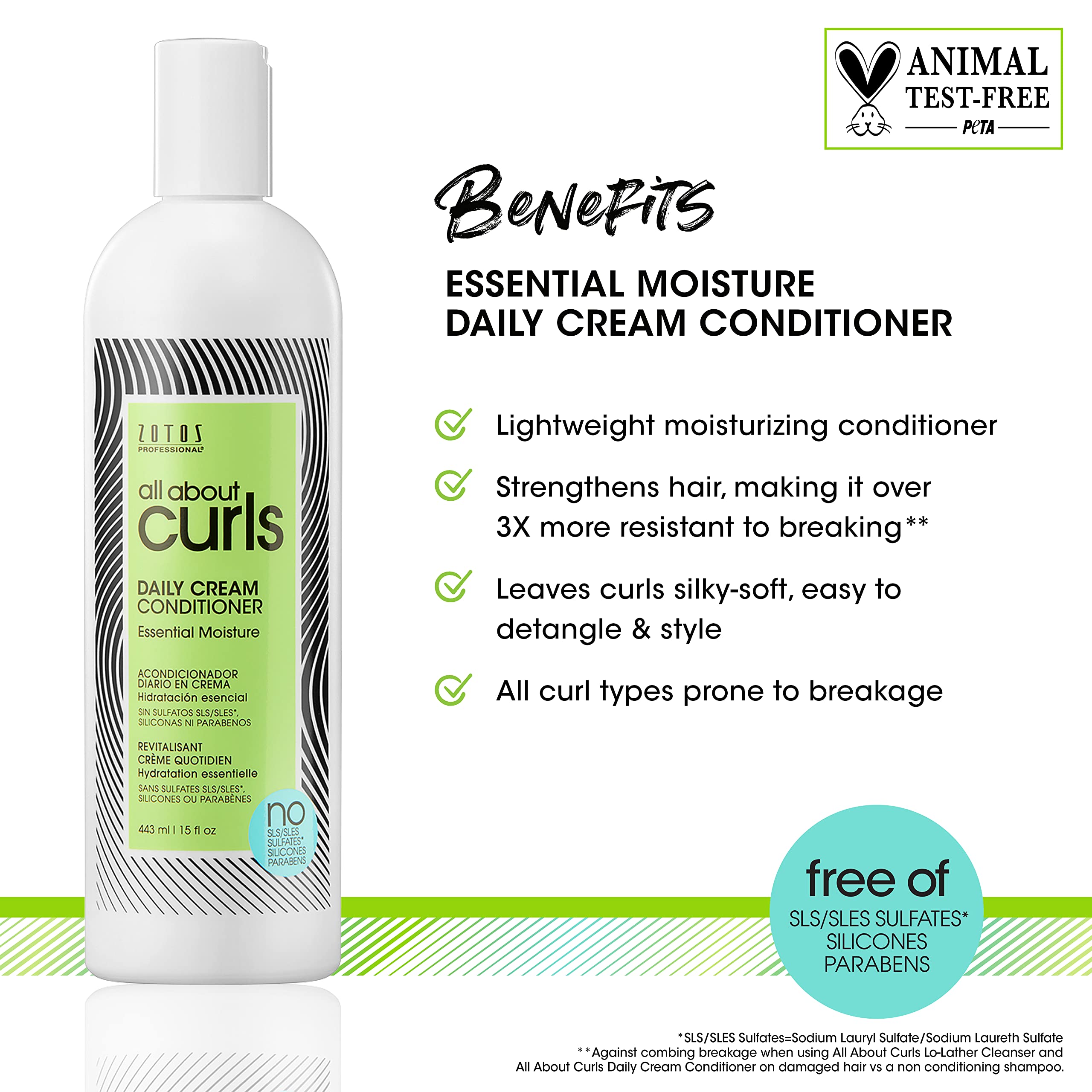 All About Curls Daily Cream Conditioner | Essential Moisture | Strengthens | 3X Resistance to Breaking | All Curly Hair Types | Cruelty Free | Sulfate Free | 32 Fl Oz