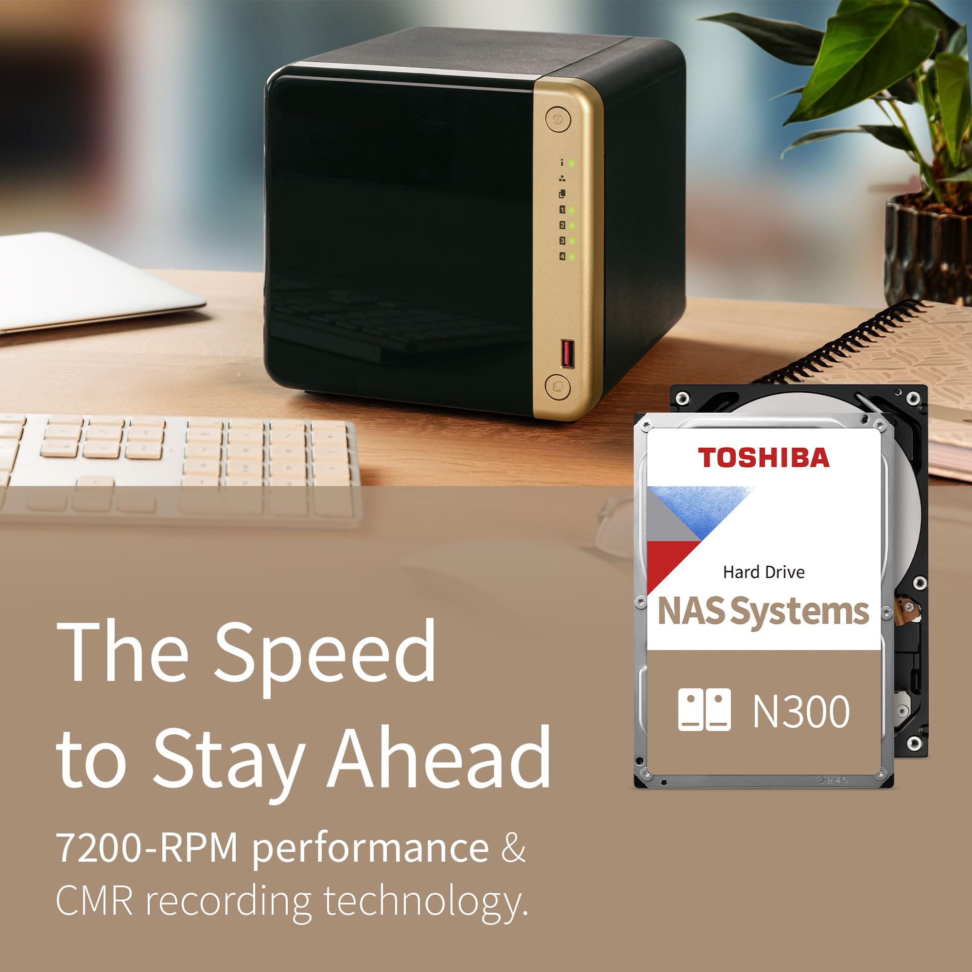 Toshiba 6TB N300 Internal Hard Drive - NAS 3.5 Inch SATA HDD Supports Up to 8 Drive Bays Designed for 24/7 NAS Systems, New Generation (HDWG480UZSVA)