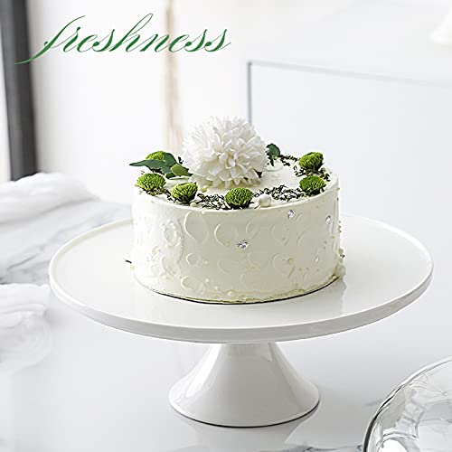 10-Inch Porcelain Cake Stand, Round Dessert Stand, Cake Stand for Dessert Table, White Round Ceramic Dessert Display Stands Cupcake Holder, Cupcake Stand for Wedding, Birthday Party, Baby Shower