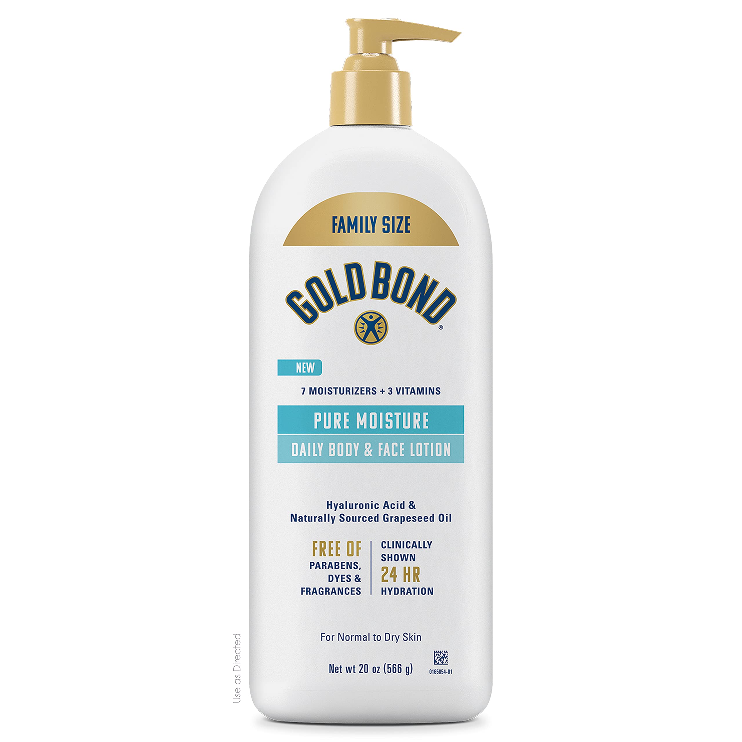 Gold Bond Pure Moisture Lotion, 20 oz., Ultra-Lightweight Daily Body & Face Lotion