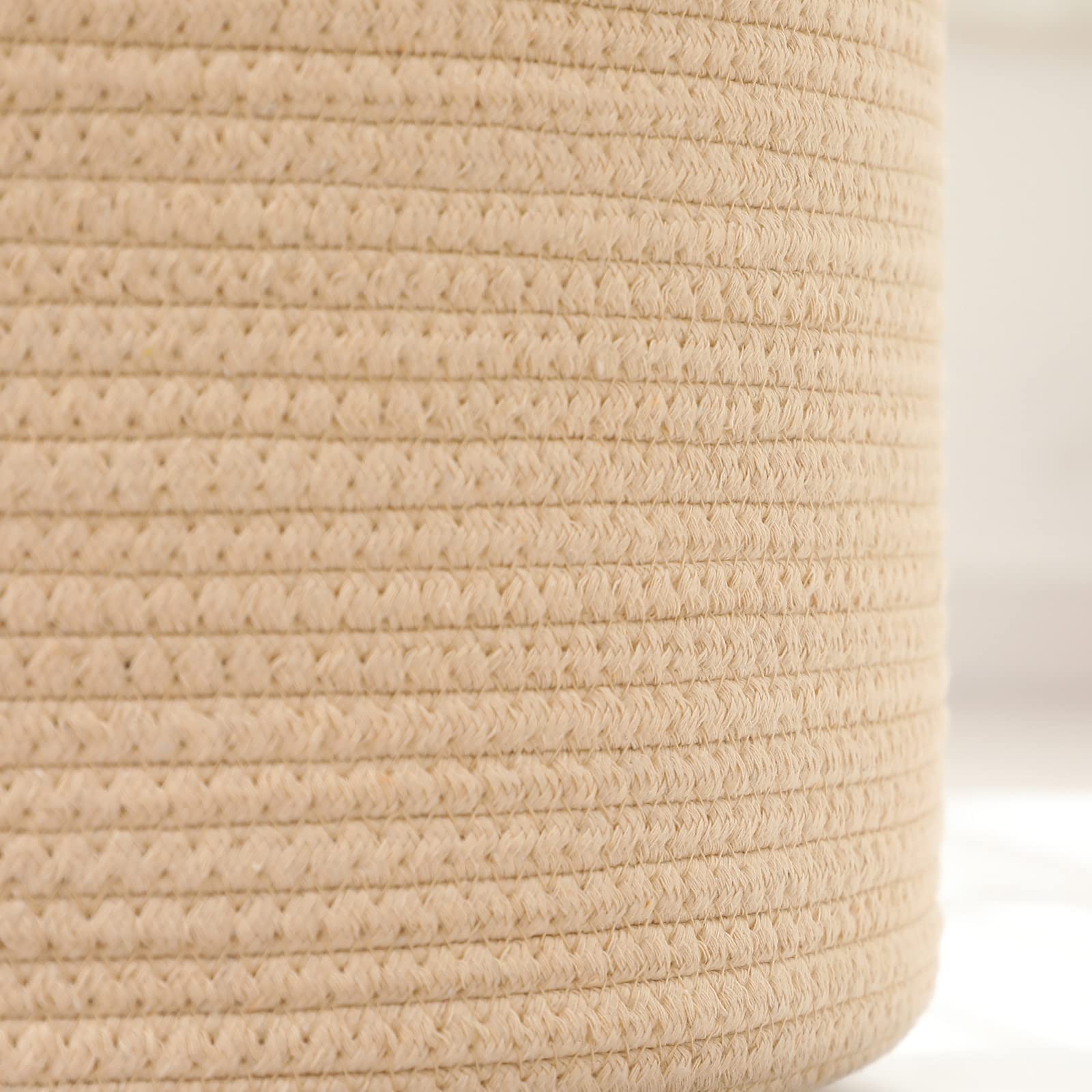 Large Laundry Basket Woven Cotton Rope Laundry Hamper 15" x 19.6" Woven Baby Laundry Basket for Blankets Toys Storage Basket Natural cotton thread clothing sorting basket