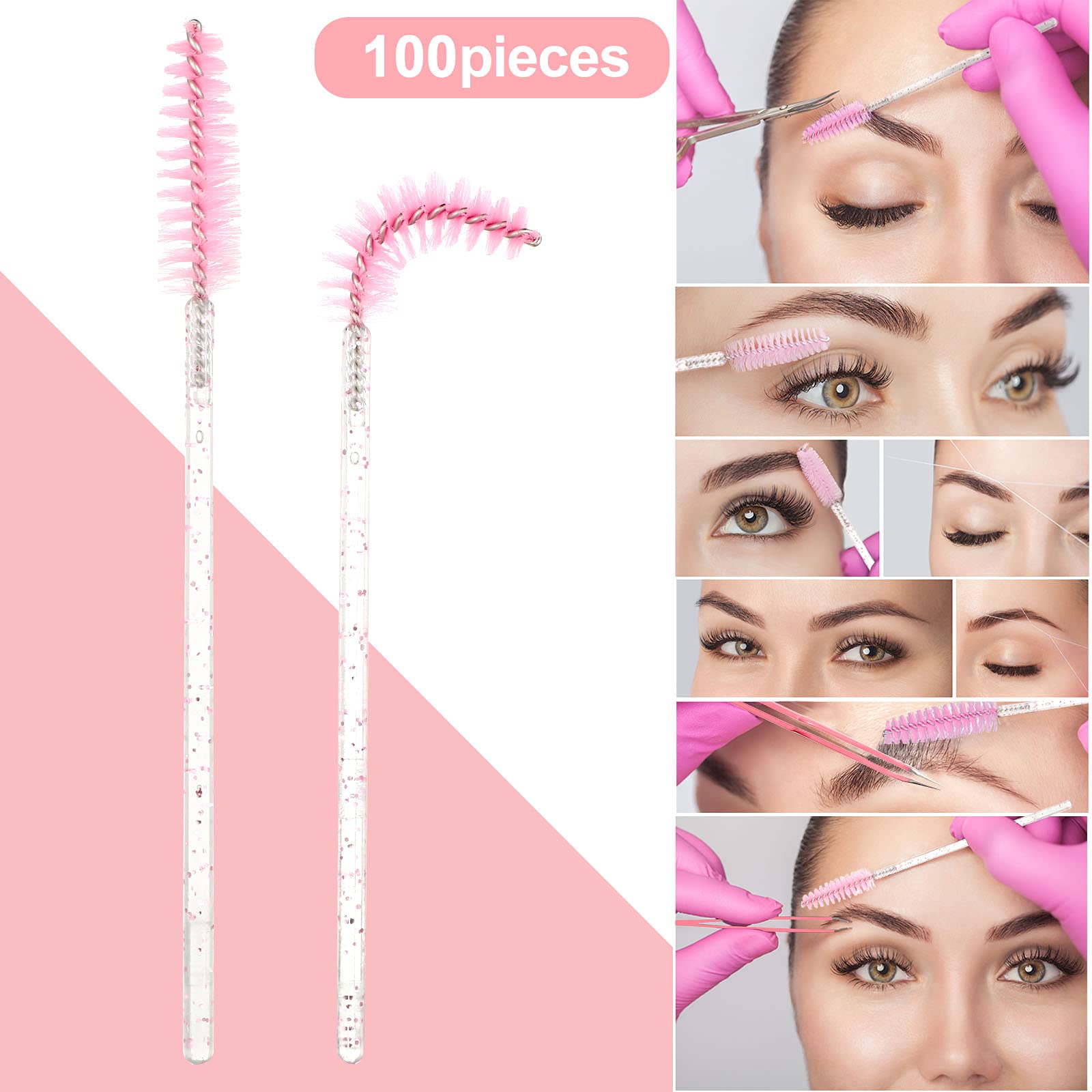 316 PCS Eyelash Extension Supplies, USB Mini Portable Air Conditioning Blower Handheld Dryer Fan Rechargeable Mini Mirror, Tapes, Tweezers, Eyelash Brushes, Micro Brush Applicators(Pink)