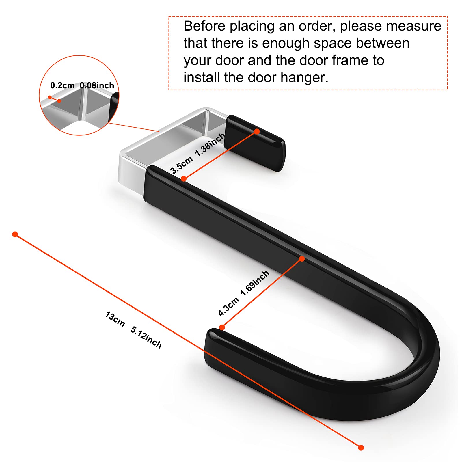 FLOWRALiKI Over The Door Hook, 6 Pack Door Hooks for Hanging Clothes, Towels, Coats, and More