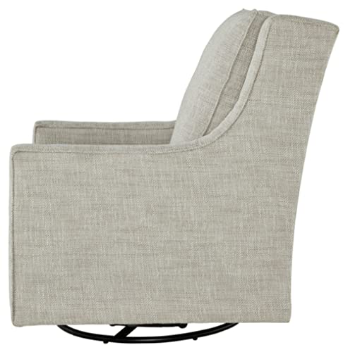Signature Design by Ashley Kambria Casual Upholstered Swivel Glider Accent Chair, Gray