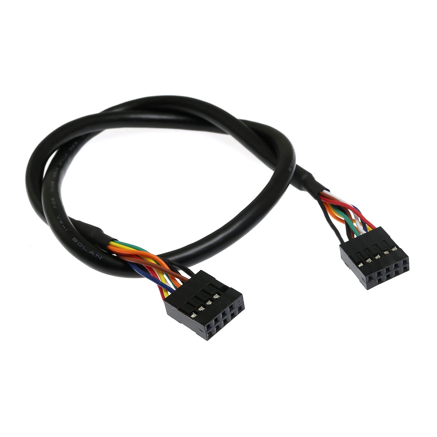 BAIRONG USB 2.0 Internal Motherboard Header Cable USB 2.0 9pin Female to Female Internal Motherboard Header Cable