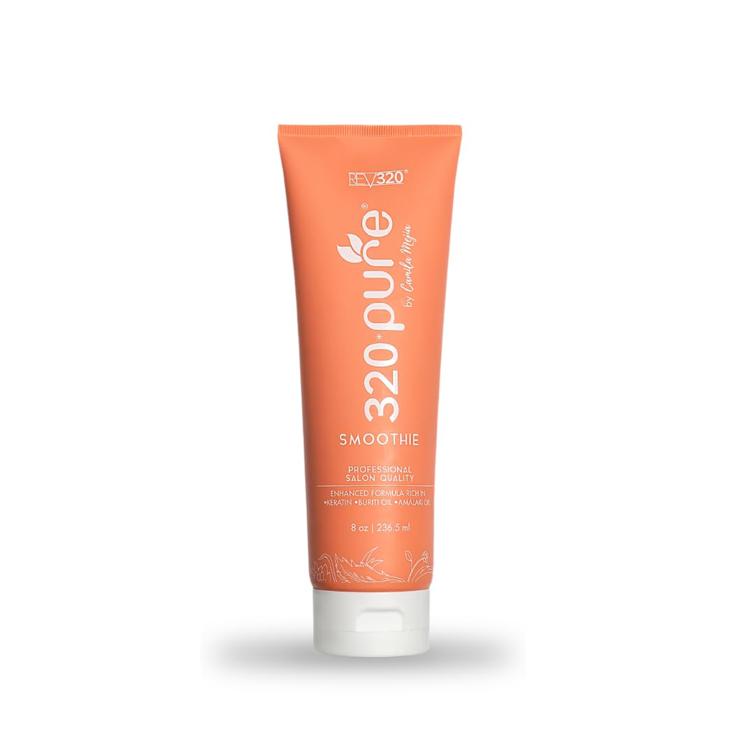 320Pure Smoothie Leave In Conditioner 8oz, Sulfate Free, Color Safe & Lightweight Formula, Deep Repair Moisturizing Detangler for Frizzy, Curly, Thick, Wavy, Dry & Damaged Hair