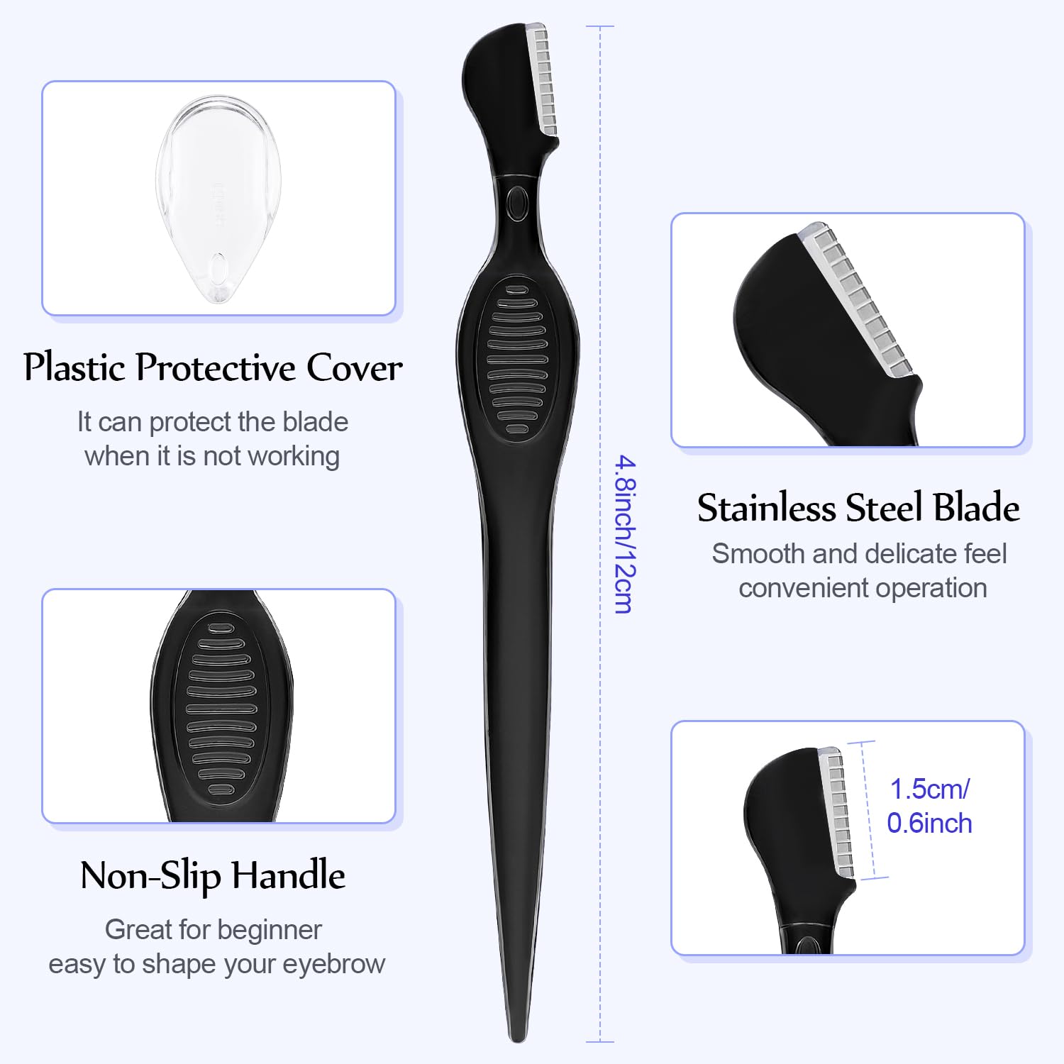Mudder 21 Pcs Face Razors for Women and Men, Eyebrow Razors Shaver Facial Razor Multipurpose Face Trimmers with Precision Cover for Women Makeup Care Tools(Black)