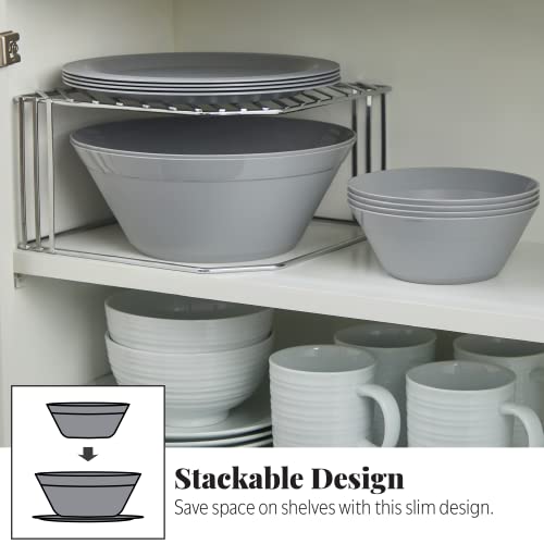 10-Piece Kitchen Plastic Dinnerware Set, Reusable Dinner Plates, Cereal Bowls, Serving Bowls, Unbreakable Plastic Outdoor Camping Dishes | Grey | Made in USA