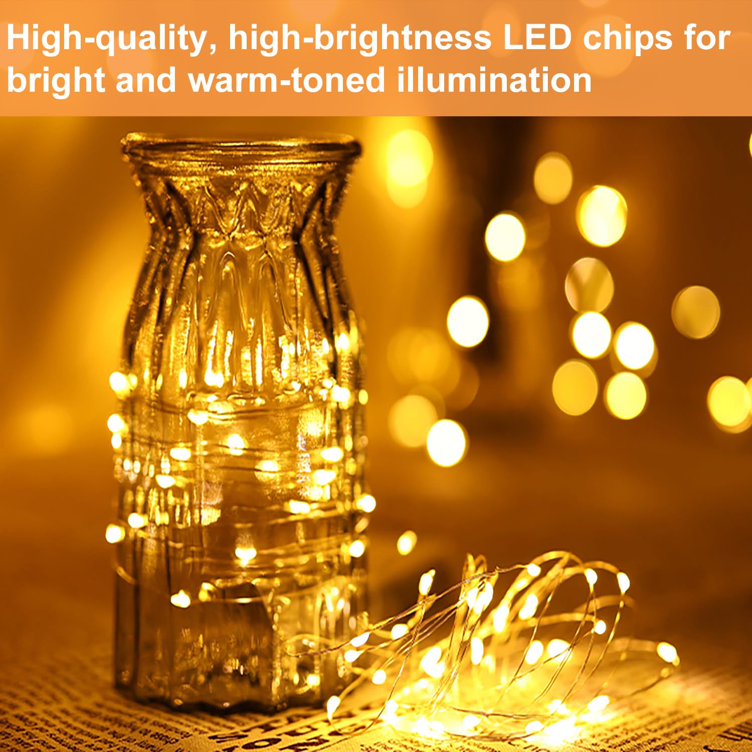 12 Pack Fairy Lights with Timer Battery Operated String Lights - 3.3ft 20 LED,Silver Wire Warm White Mini Lights for Wedding,Party Centerpieces,Table Decor,DIY Crafts,Festivals,Mason Jars Décor