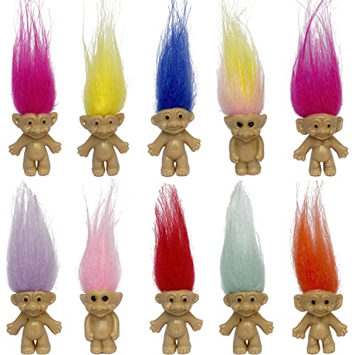 10PCS DIY Vintage Lucky Troll Doll Mini Action Figures Cake Toppers Dollhouse Dolls for Party Favors, Collections, Arts and Crafts β¦