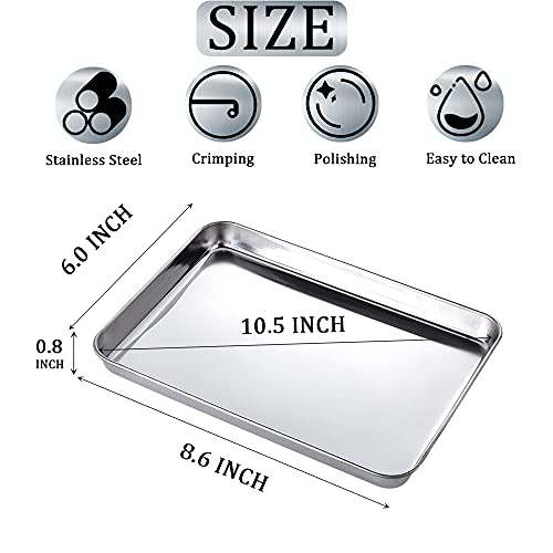2 Pack Stainless Steel Tray Non Toxic Heavy Duty Thickening Pan for Kitchen Baking, Lab Instrument, Dental, Medical Surgical Instrument, Pet Treatment, Jewelry Tools(Medium
