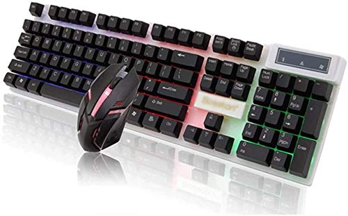 HJJWL Gaming Keyboard and Mouse, Keyboard and Mouse,2.4GHz Ultra Slim Full Size Rechargeable Keyboard and Mouse Combo for Windows, Laptop, Notebook, PC, Desktop, Computer (Color : Black)