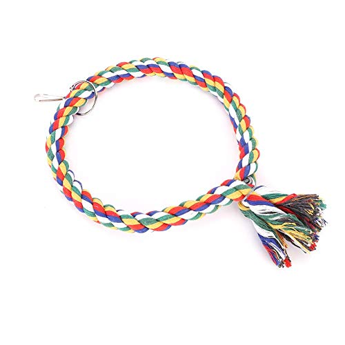 Bird Rope Toy,Round Circle Rings Colorful Cotton Rope Swing Toy Pet Bird Standing Playing Chewing Perches Loop for Parrot Parakeet Bungee Canary Cockatiel Lovebirds