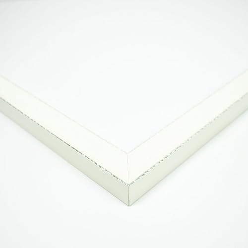 12x16 Frame White Solid Wood Picture Frame Width 1.25 Inches | Interior Frame Depth 0.75 Inches | Katell Contemporary Photo Frame Complete with UV Acrylic, Foam Board Backing & Hanging Hardware