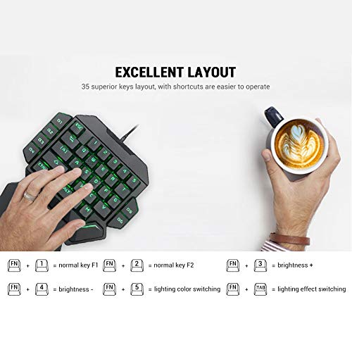 Diydeg Gaming Keyboard, Black RGB Blacklight Mechanical Keyboard, for Win 2000/Win XP/Win ME/Vista/Win7/Win8/WIN10