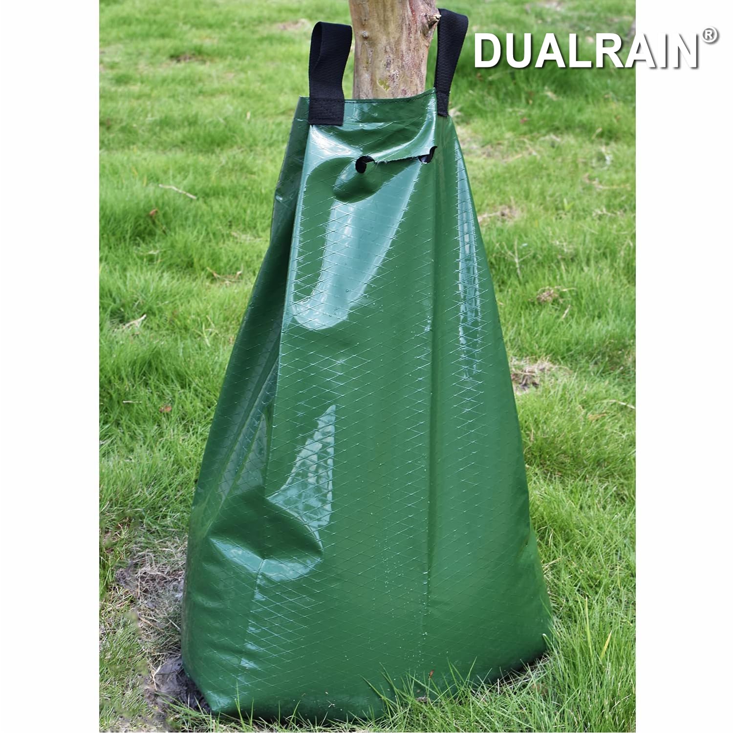 DUALRAIN Slow Release Tree Watering Bag PE Ring Bladders Water Deep Automatic Irrigation Drippers Root Waterer Globe Soaker for New Plant Trees Trunk 20 Gallon (2 Pack)
