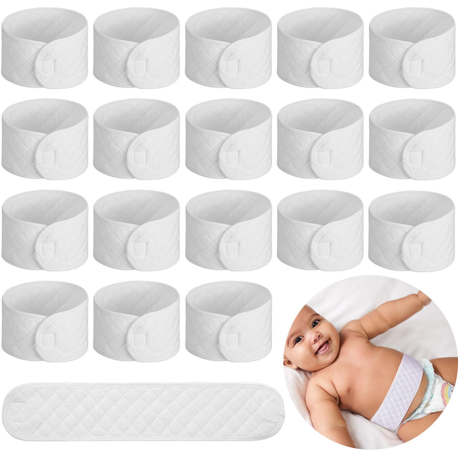 Nuanchu 20 Pieces Baby Belly Band Cotton Newborn Belly Belt Infant Umbilical Cord Protector Soft Baby Belly Button Band Newborn Navel Belt for Protection Abdomen Baby Boy Girl Gifts 0-12 Months