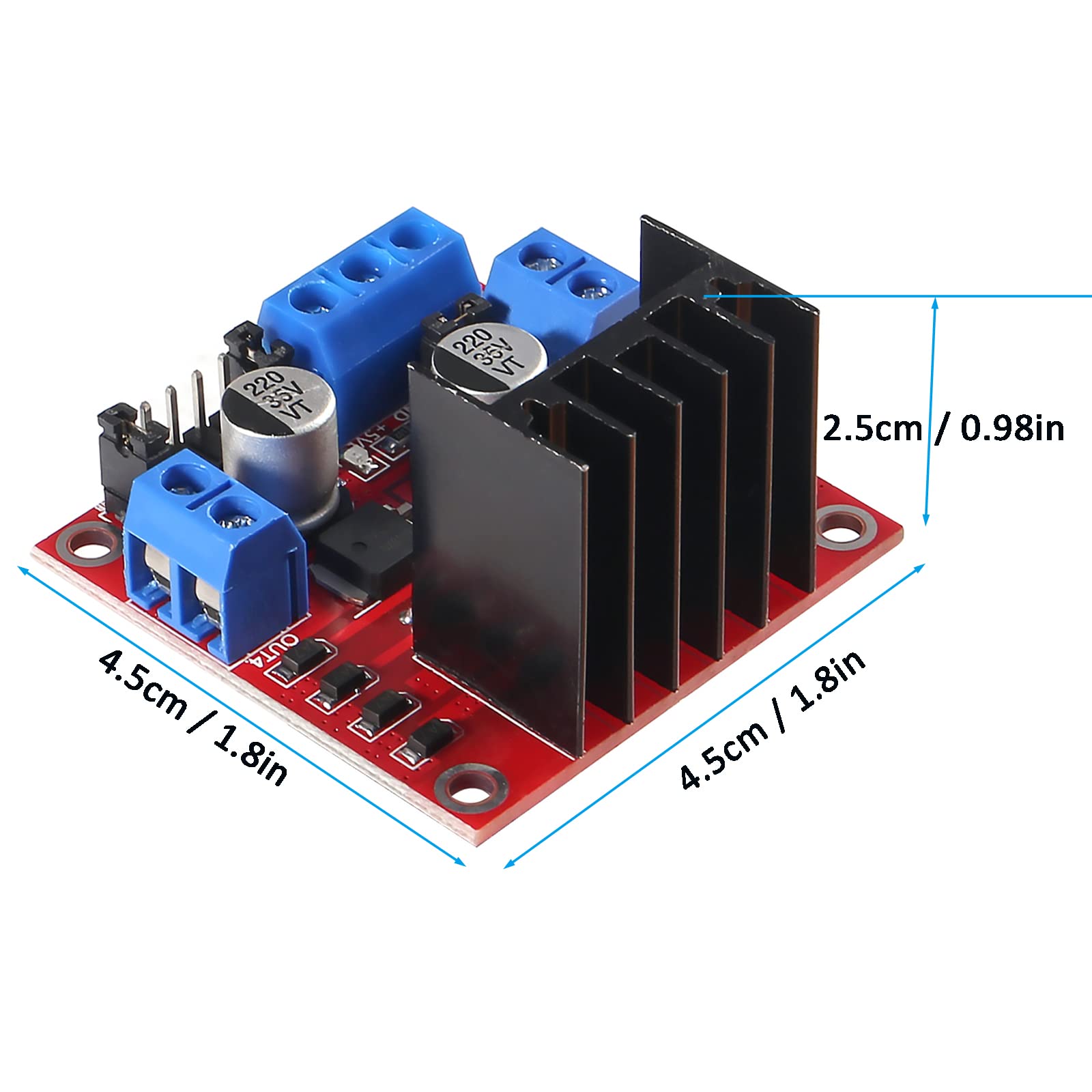 AEDIKO 4pcs L298N Motor Drive Controller Board Module Dual H Bridge DC Stepper with Jumper Wires M/F M/M F/F for DIY Electric Projects, Smart Car Robot
