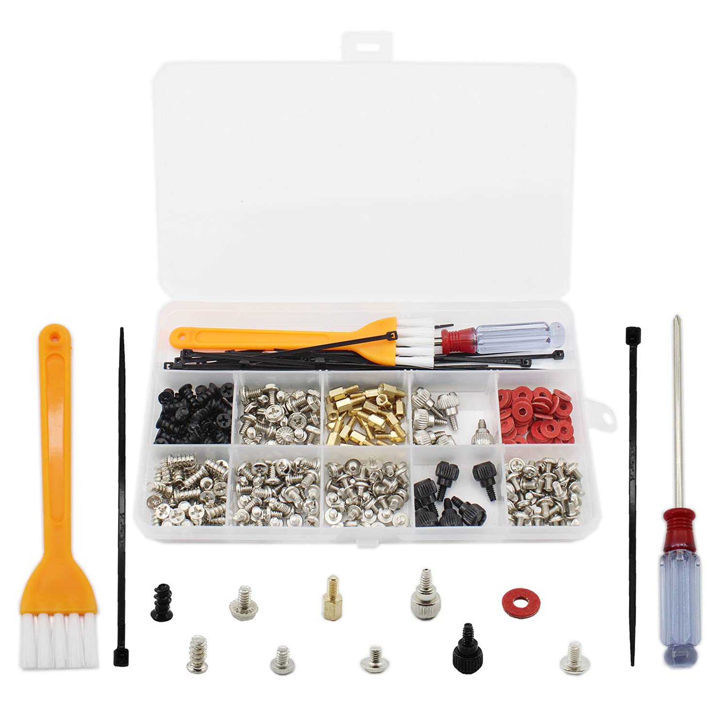 330PCS Personal Computer Screw Kit,TTZEZE PC Spacers Standoffs Screws Insulation Gasket,PC Hardware Bolt Set Assortment for Hard Drive Computer Case,Motherboard,Power,Fan,Graphics Card,CD-ROM,DVD-ROMs