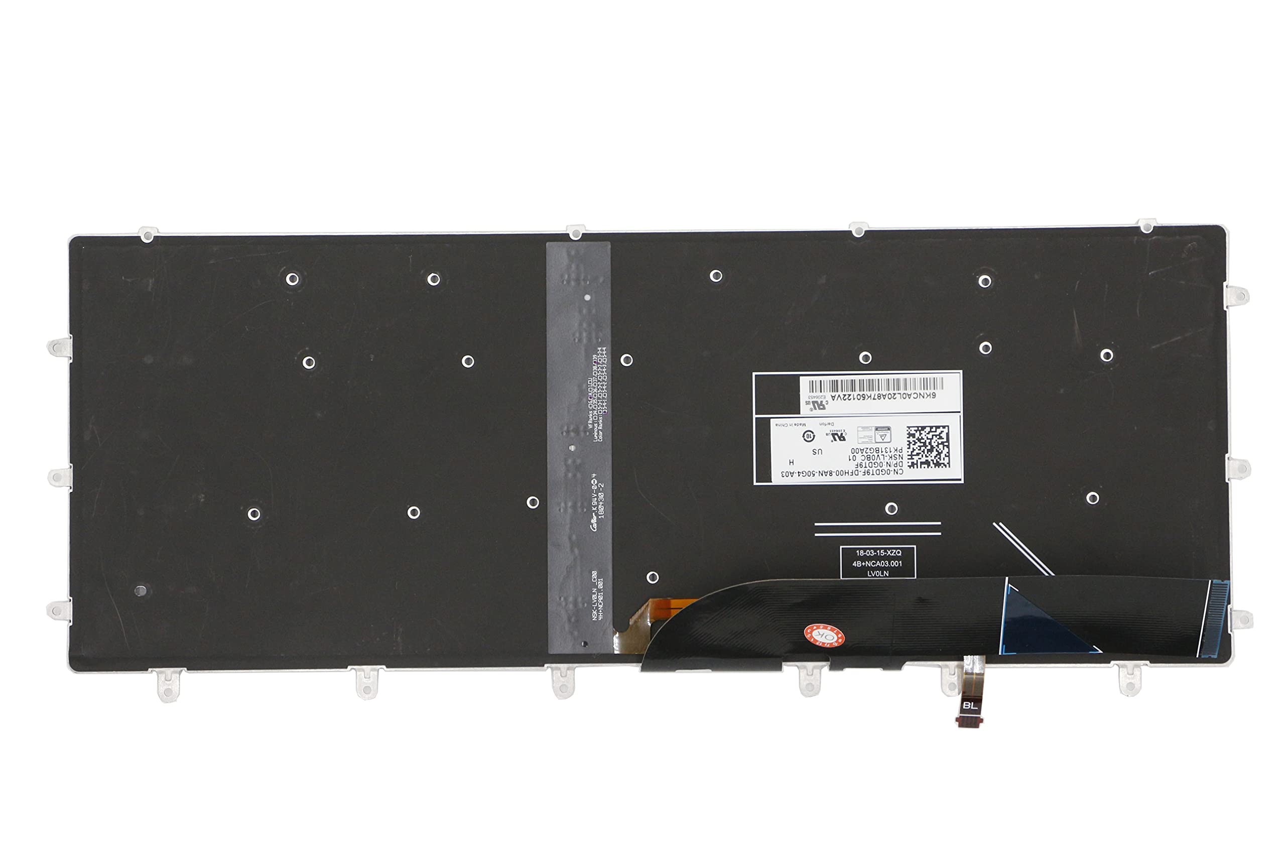 Replacement Keyboard for Dell XPS 15 9550 9560 9570, Precision 5510 5520 5530 5540 & inspiron 15 7558 7568 Laptop, Dell Precision 5510 Keyboard with Backlit US Layout P/N: 0VC22N 0GDT9F